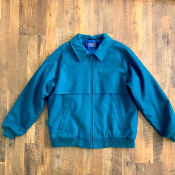 Pendleton | Jackets & Coats | Vintage Pendleton Teal Bomber Jacket ...